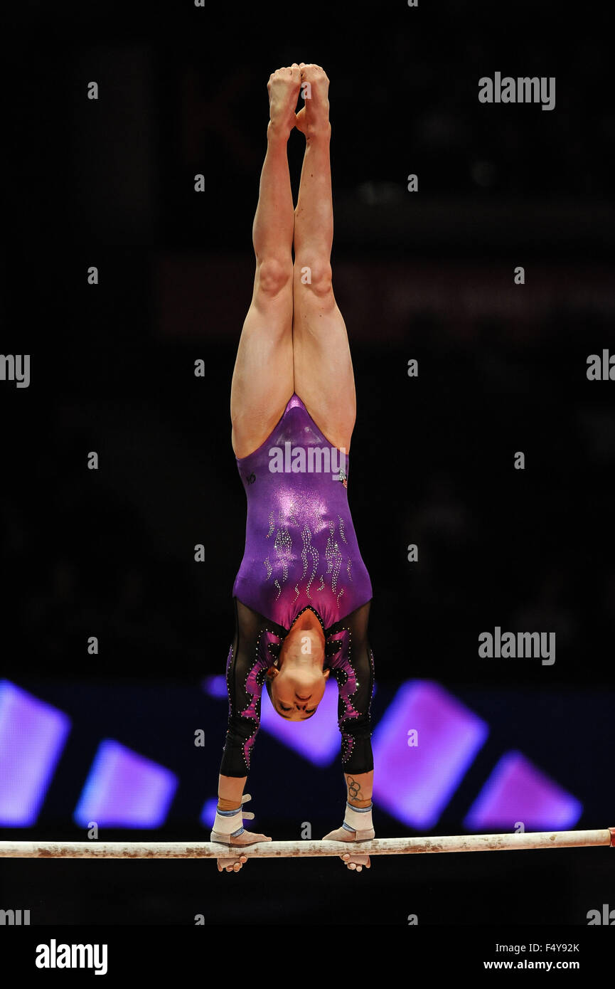 LARISSA MILLER from Australia competes on bars during the preliminary ...
