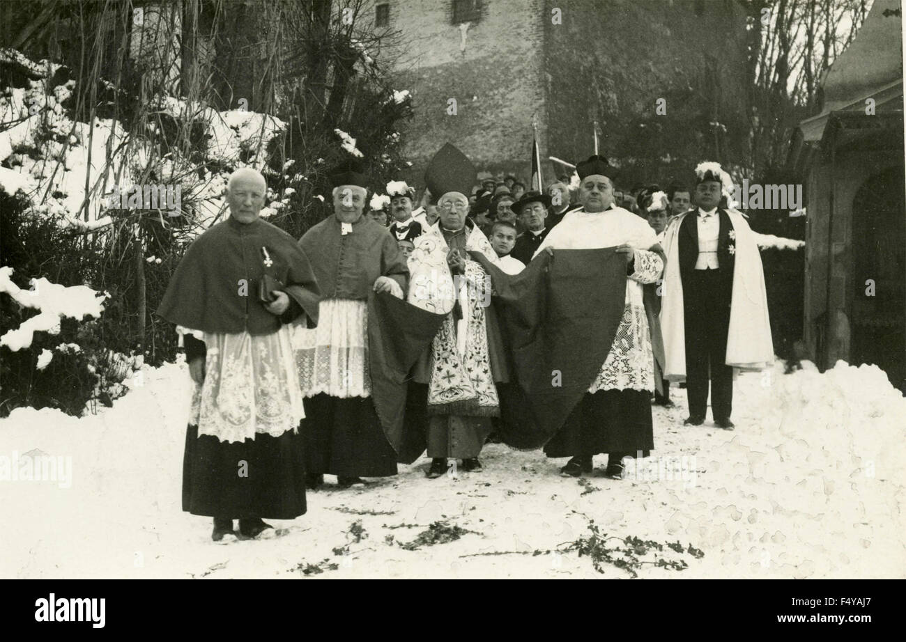 Group of priests in a procession, Italy Stock Photo - Alamy