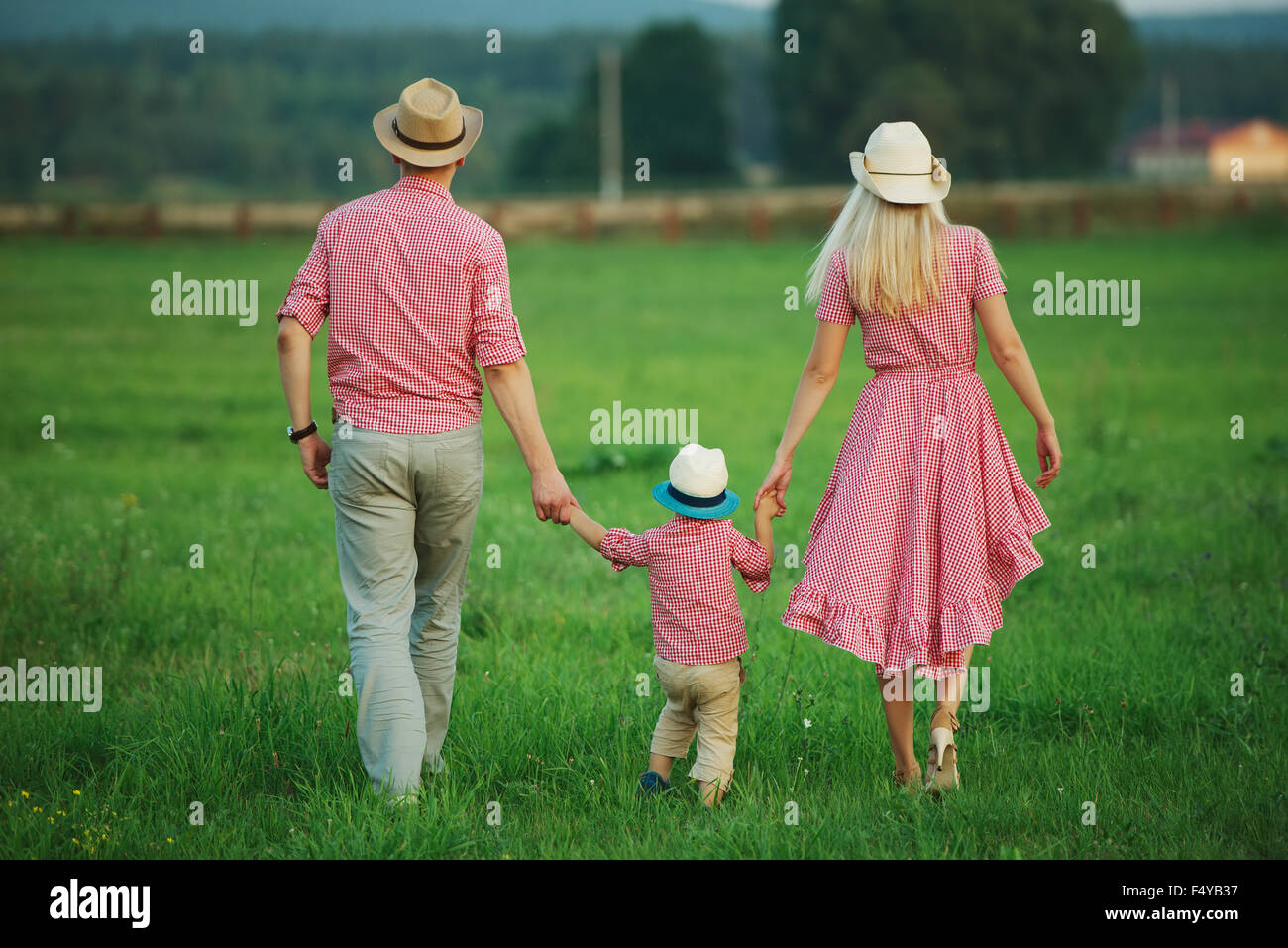happy family in country style Stock Photo - Alamy