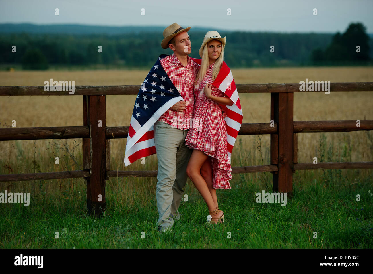 happy family in country style Stock Photo - Alamy