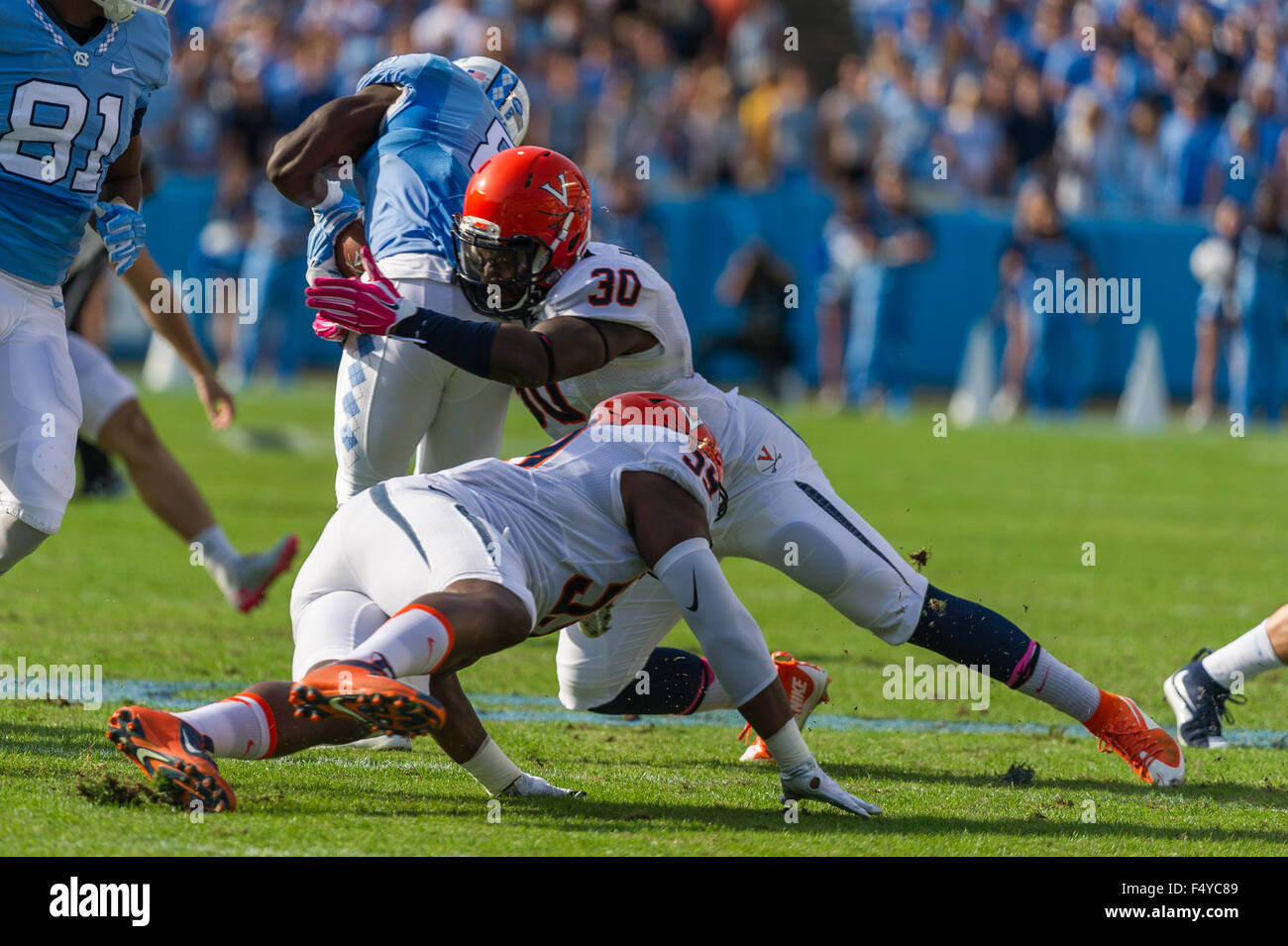 Chapel Hill, NC, USA. 24th Oct, 2015. Virginia Cavaliers linebacker ...