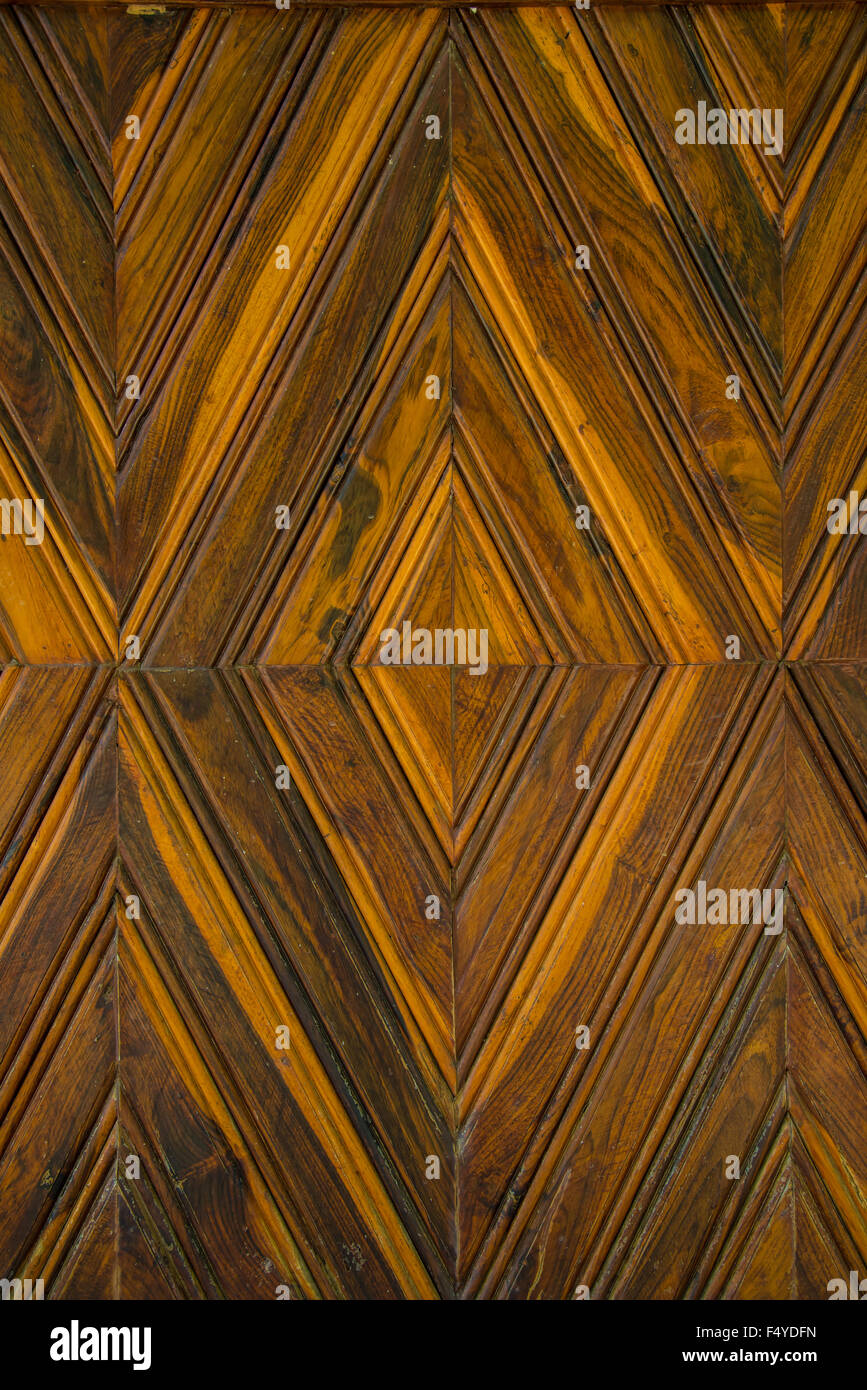 Pattern squares on a wooden wall, Background Stock Photo - Alamy
