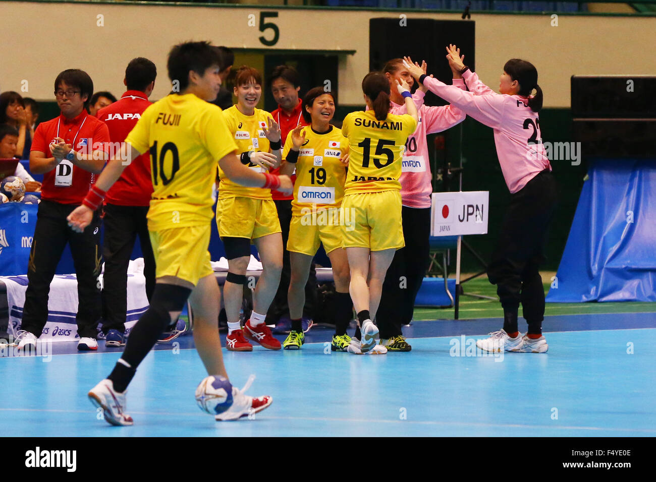 Aichi Prefectural Gymnasium, Aichi, Japan. 24th Oct, 2015. Japan team ...