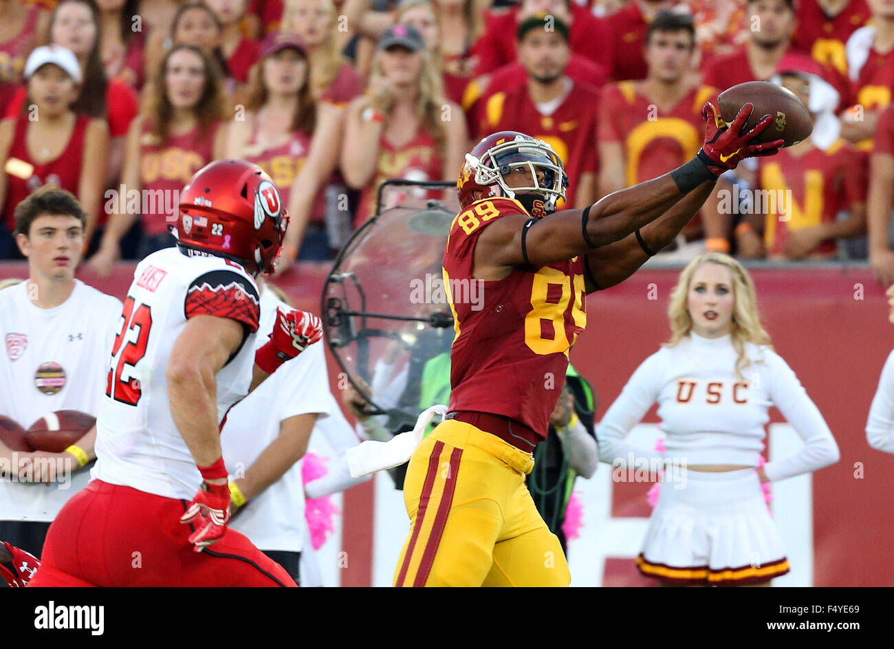 October 24, 2015 USC Trojans wide receiver De'Quan Hampton #89 makes a ...