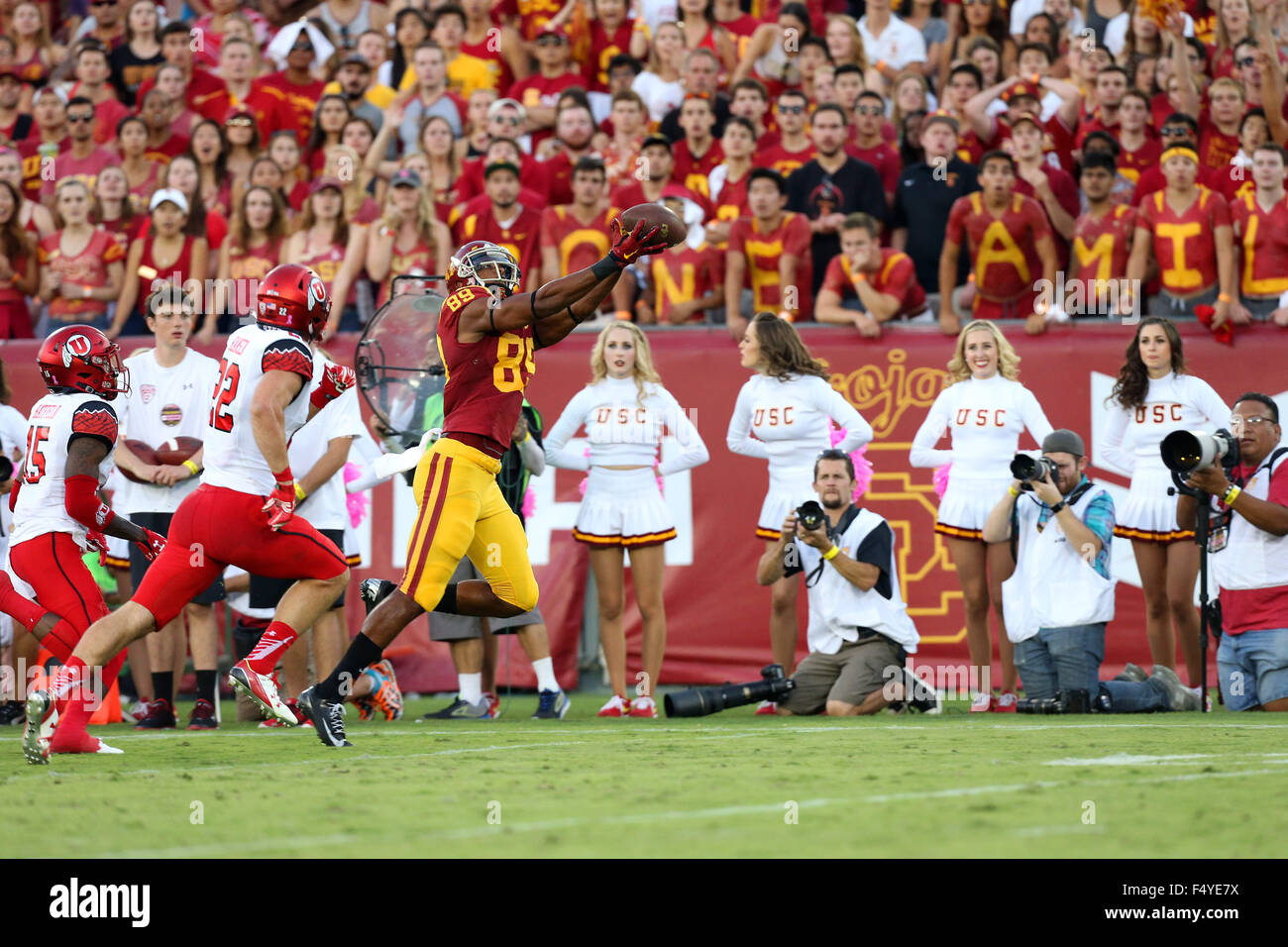 October 24, 2015 USC Trojans wide receiver De'Quan Hampton #89 makes a ...