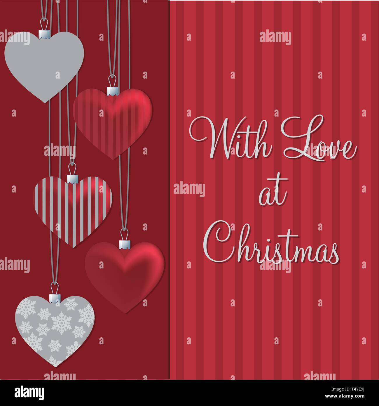 With love at Christmas card in vector format Stock Vector Image & Art ...