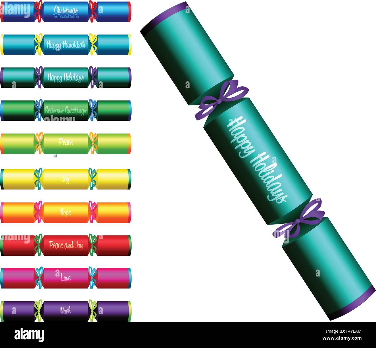 Christmas Cracker set with words in vector format Stock Vector Image ...