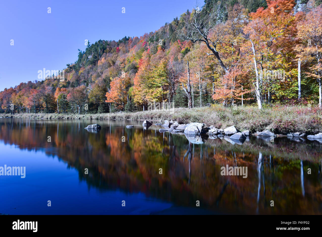 Adirondacks Peak Fall Foliage in upstate New York along the Ausable ...