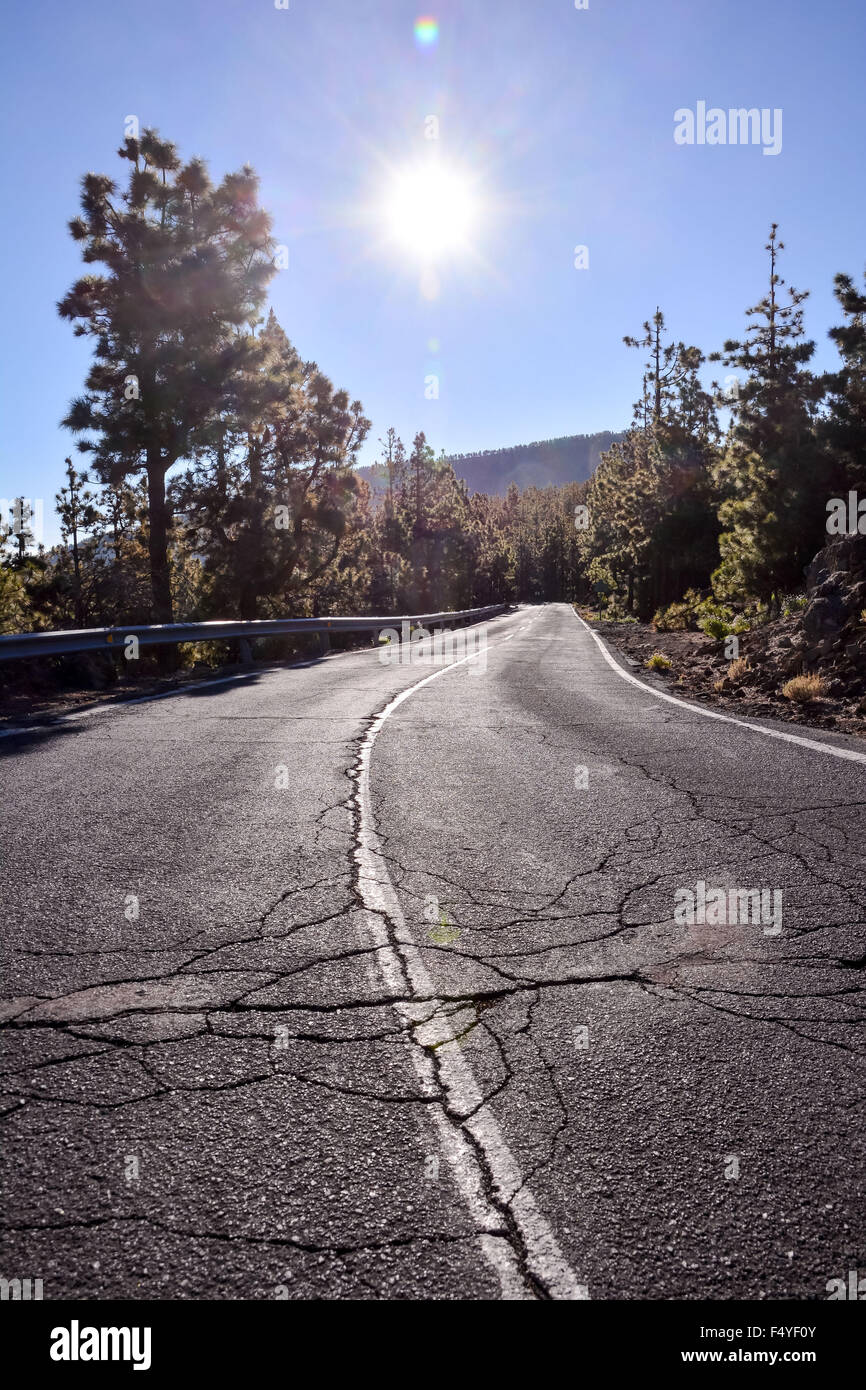 Long Lonely Road Stock Photo - Alamy