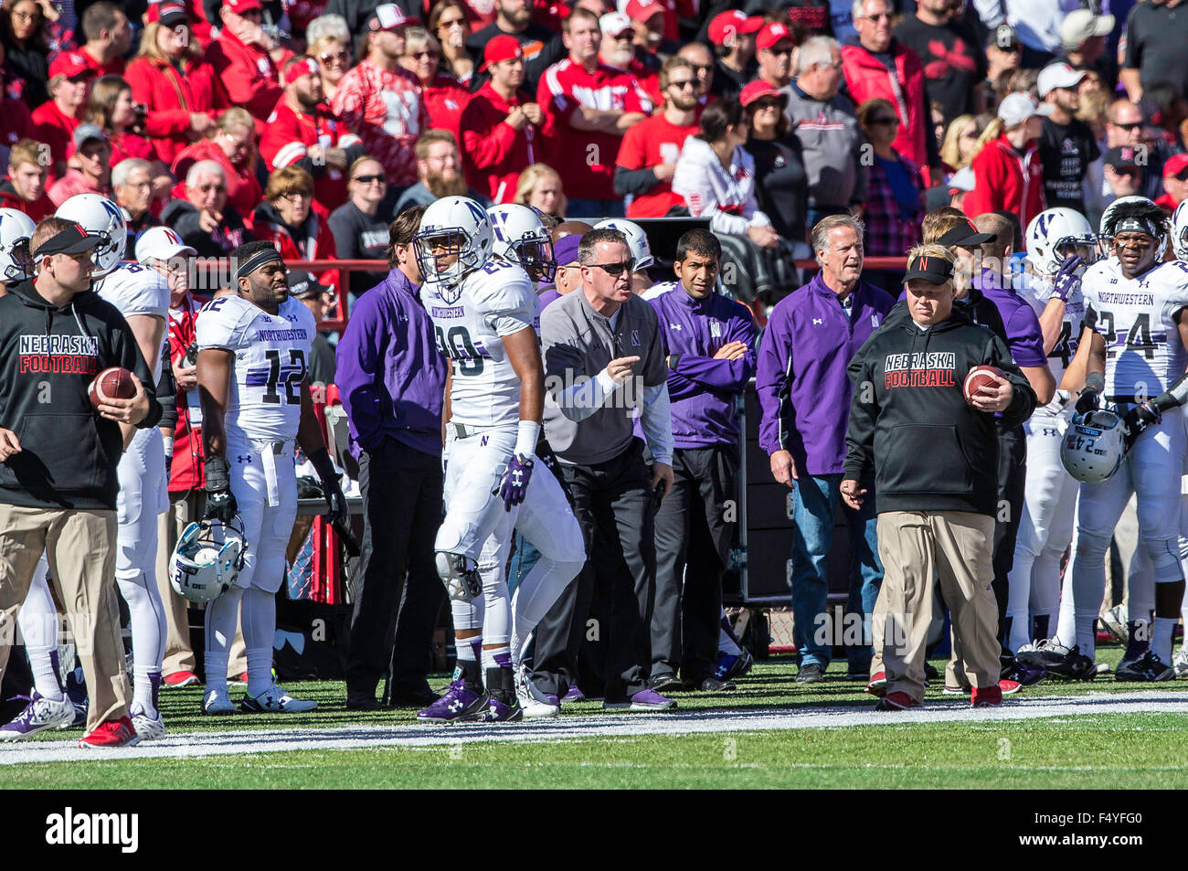 Lincoln, NE. USA. 24th Oct, 2015. Northwestern Wildcats head coach Pat ...