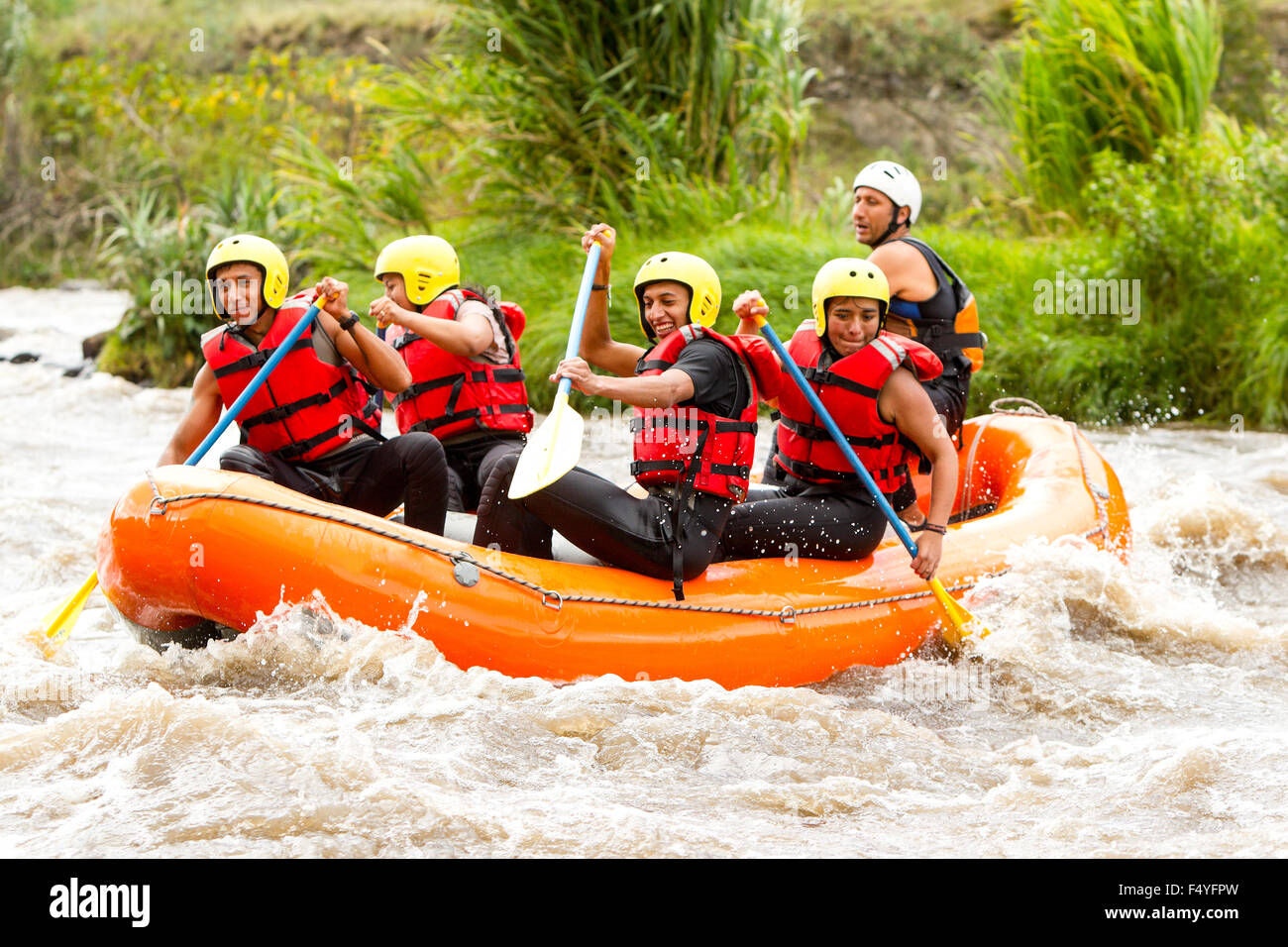 Group Of Mixed Tourist Man And Woman With Guided By Professional Pilot ...
