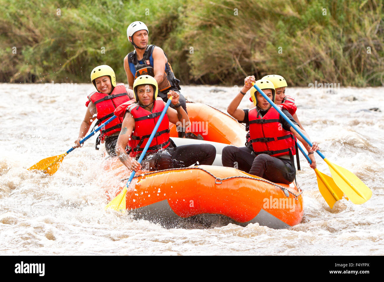 Group Of Mixed Tourist Man And Woman With Guided By Professional Pilot ...