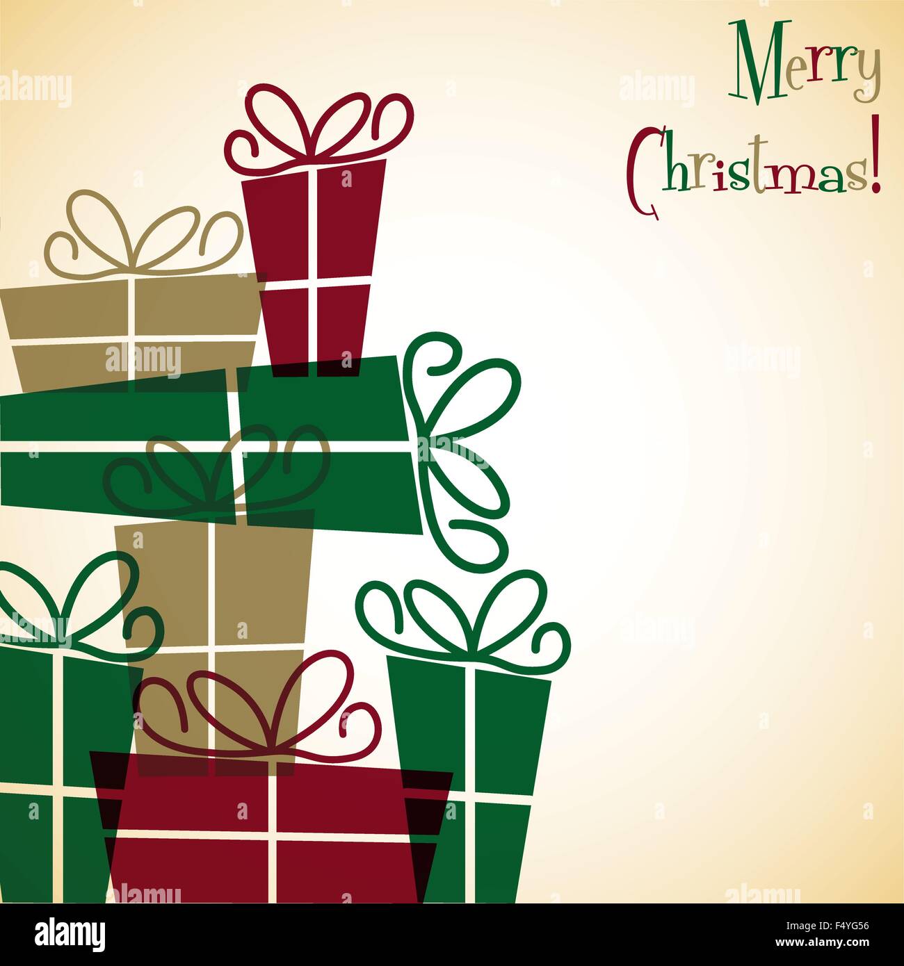 Christmas present overlay card in vector format Stock Vector Image ...