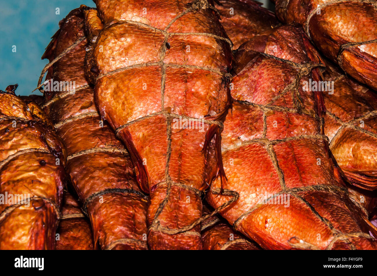 Smoked fish sold at city market And on the bazaar Stock Photo - Alamy