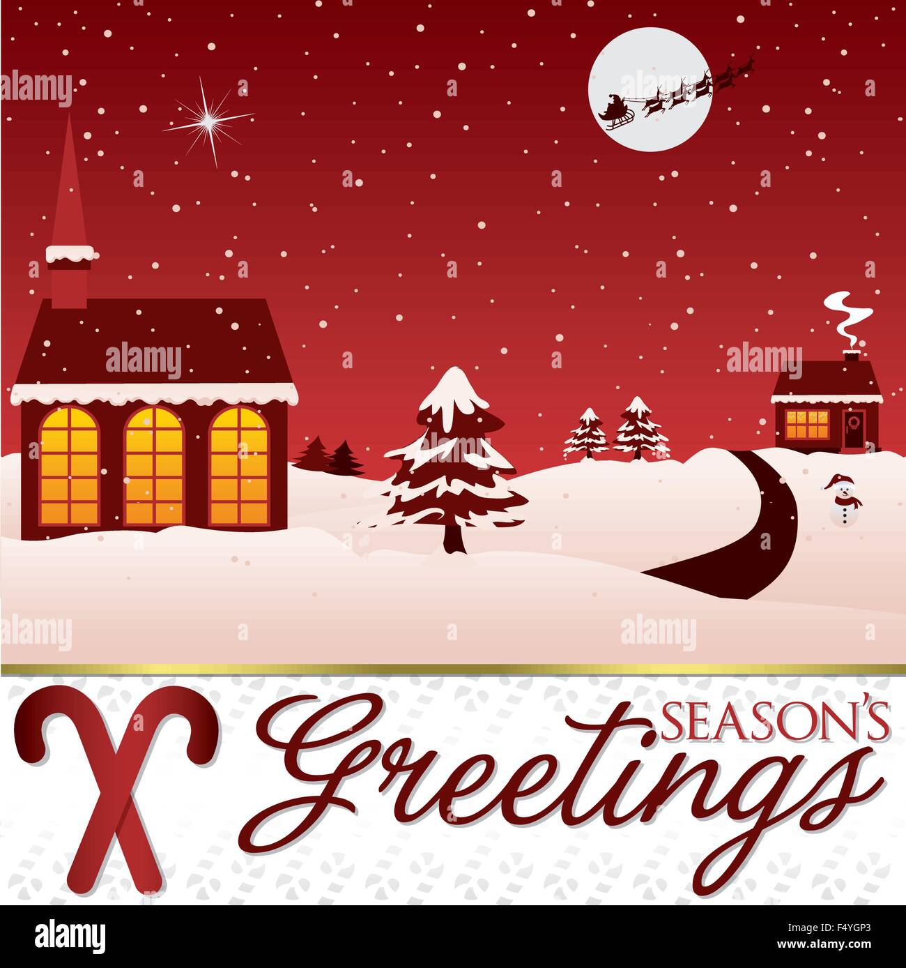 Winter Christmas scene card in vector format Stock Vector Image & Art ...