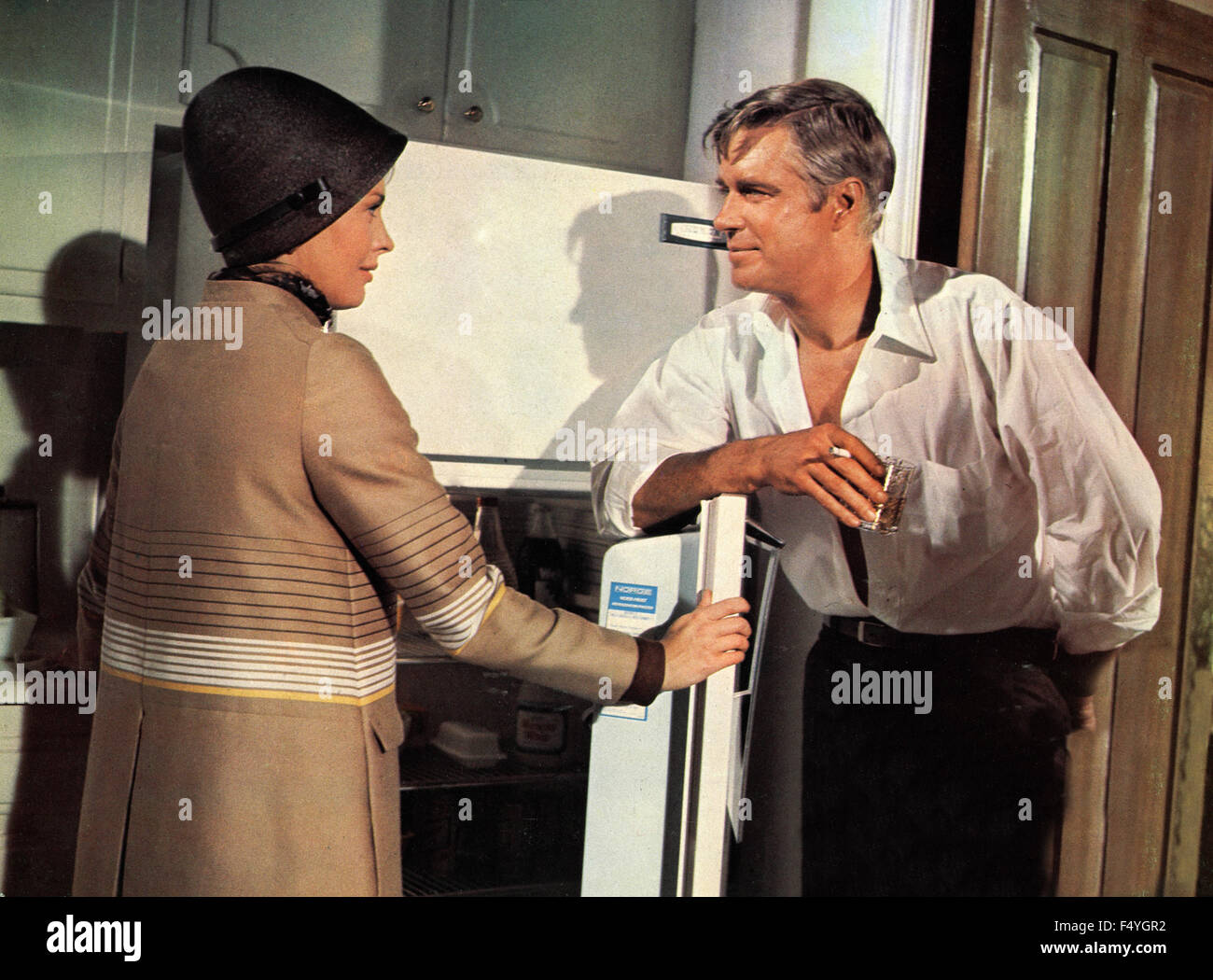 The actors George Peppard and Jean Seberg in a scene from the film ...