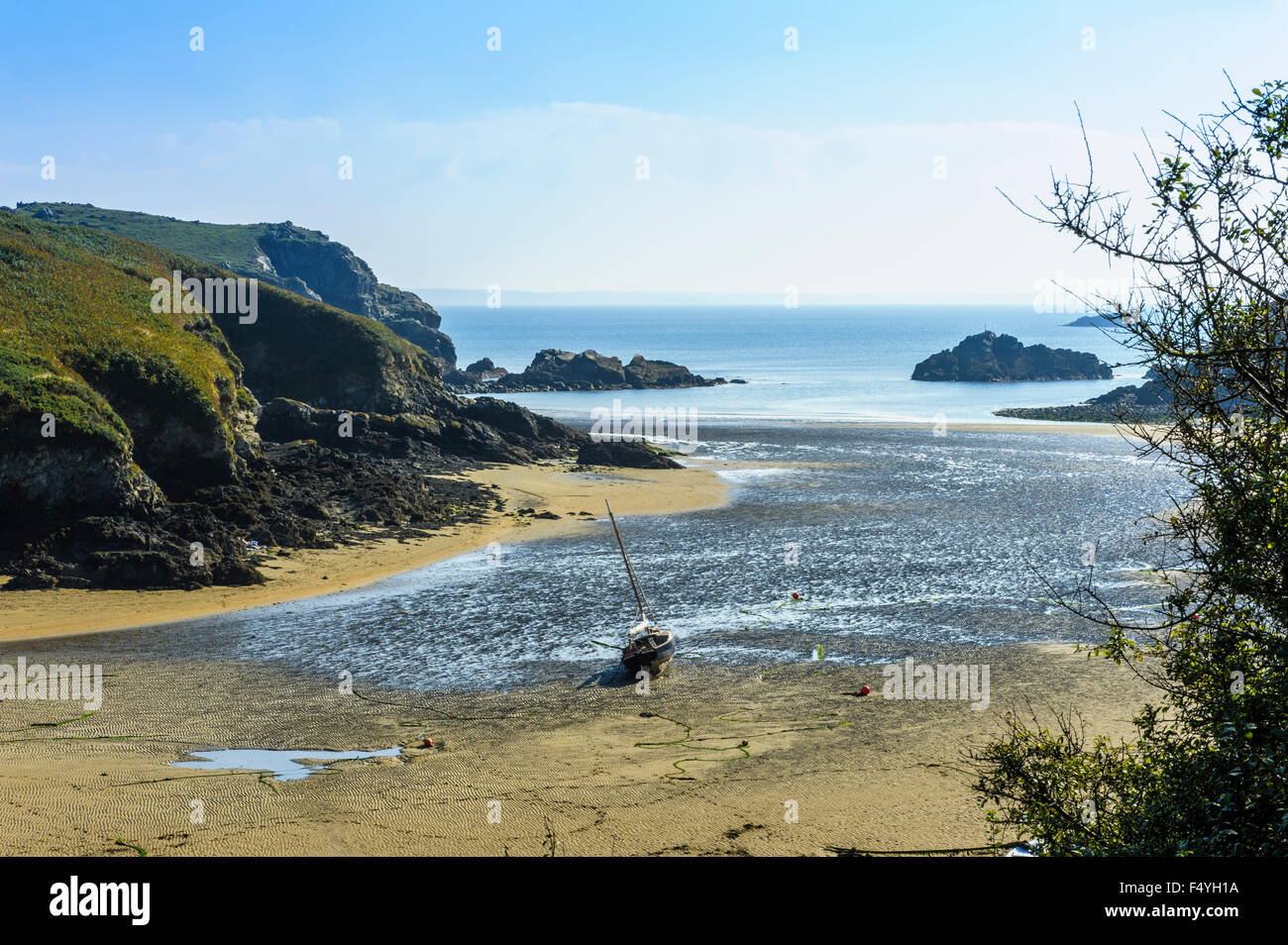 Solva at low tide, a natural, sheltered harbour Stock Photo - Alamy