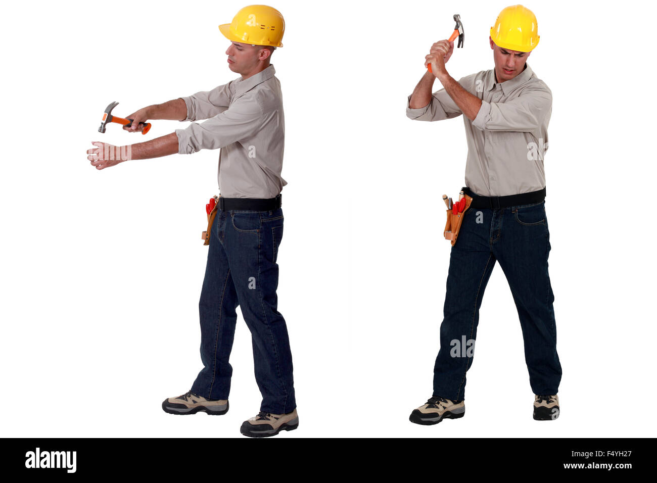Man with hammer Stock Photo - Alamy
