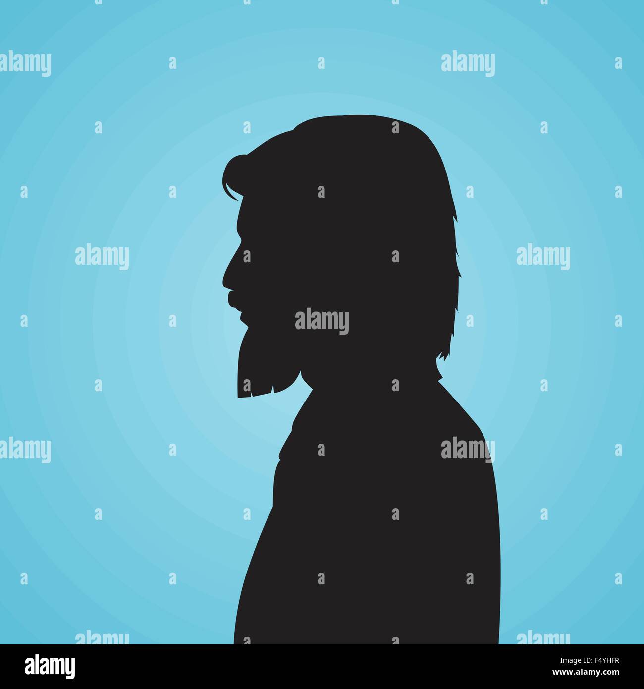 Businessman Side Head Beard Silhouette Black Business Man Stock Vector ...