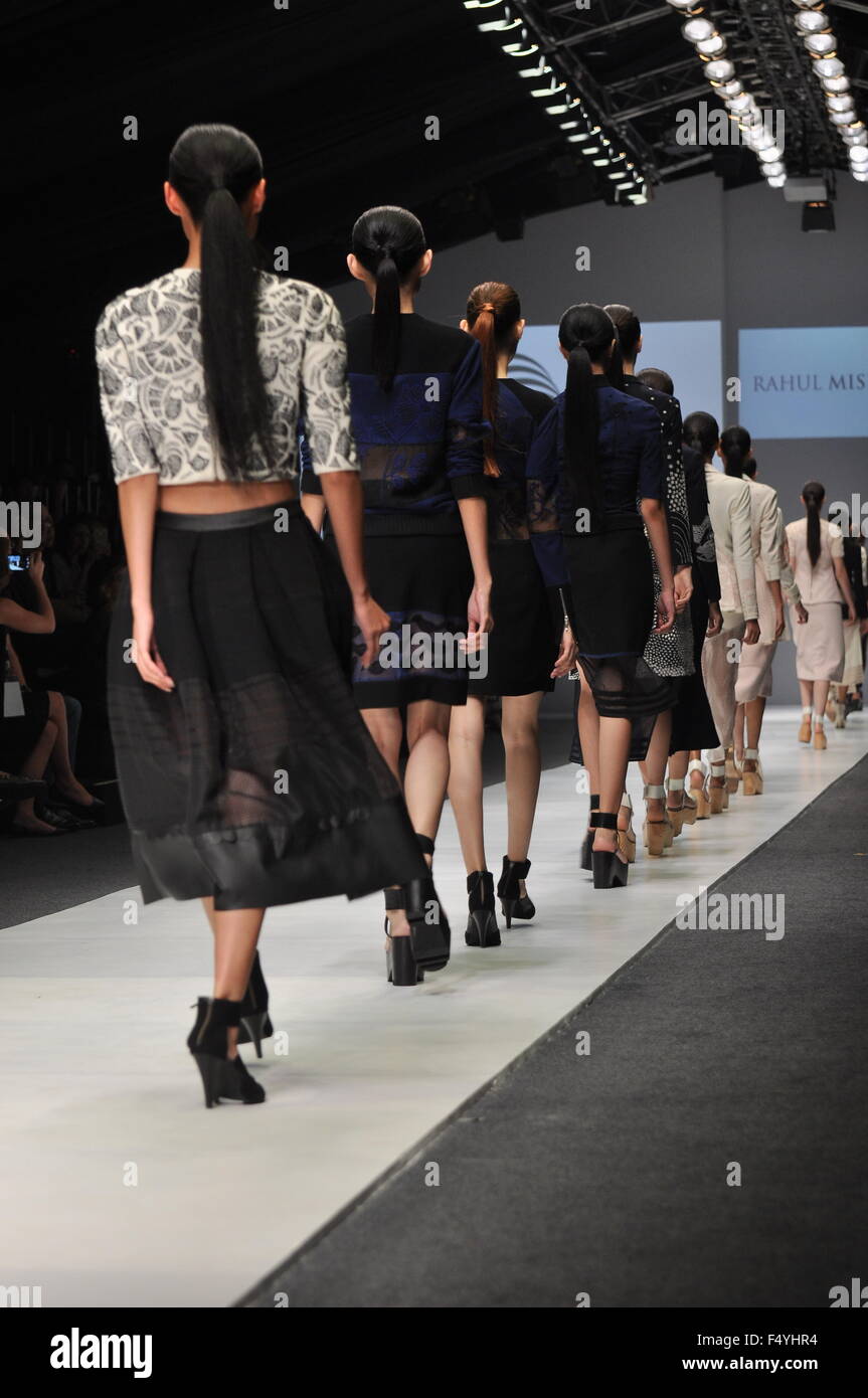 Jakarta, Indonesia. 24th Oct, 2015. Model demonstrating dress by Rahul ...