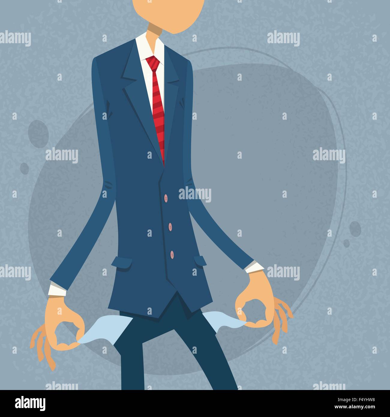 Businessman Show Empty Pocket, Turning Inside Out No Money Stock Vector ...