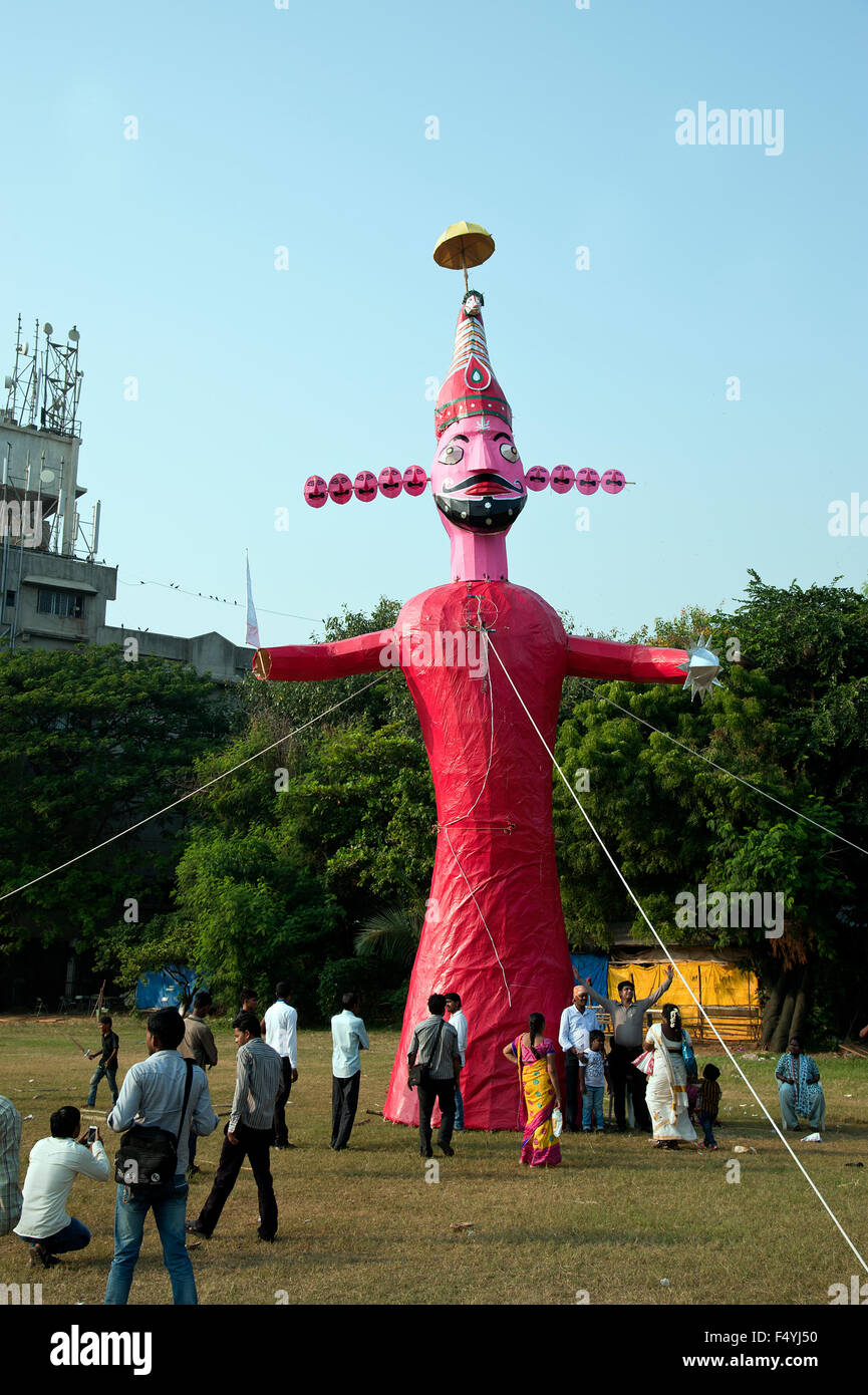 The statue of Ravan on Dussera was taken in Azad maidan Mumbai , India ...
