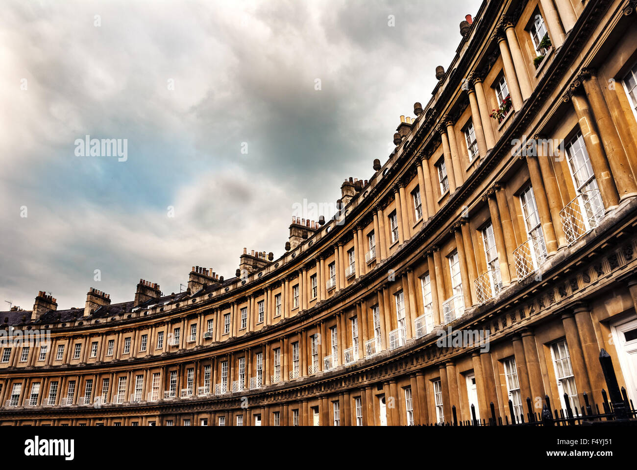 The Circus, famous circular Royal Crescent building in Bath, Somerset ...