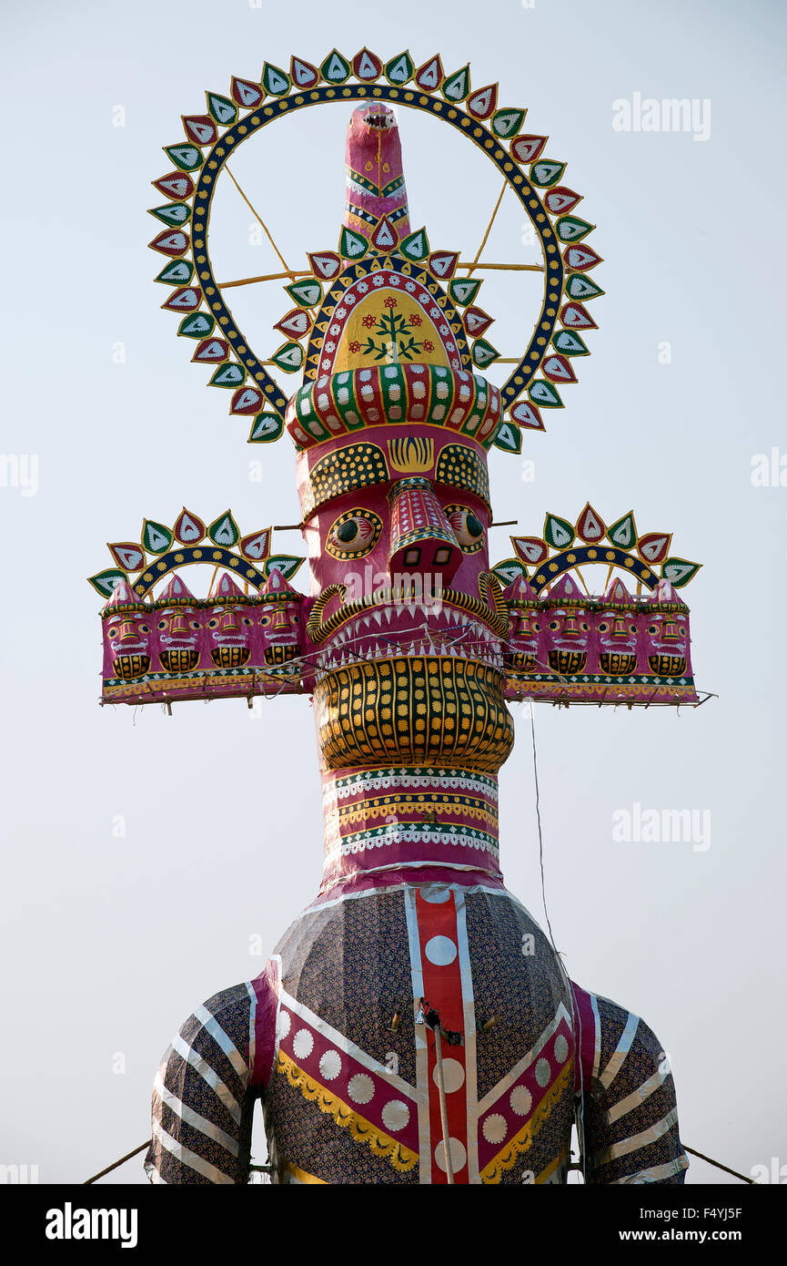The statue of Ravan on Dussera was taken in Mumbai Chowpatty, India ...