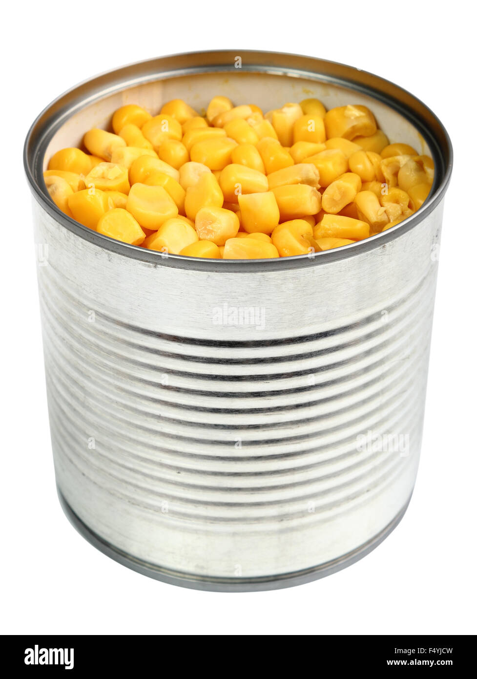 Canned Corn. Isolated with clipping path Stock Photo - Alamy