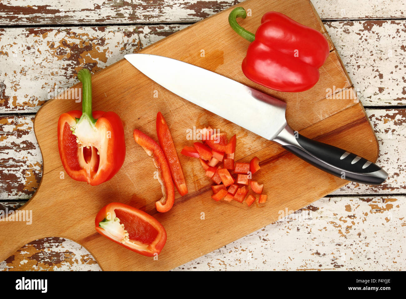 Cooking Red Bell Pepper. Cutting Stock Photo - Alamy
