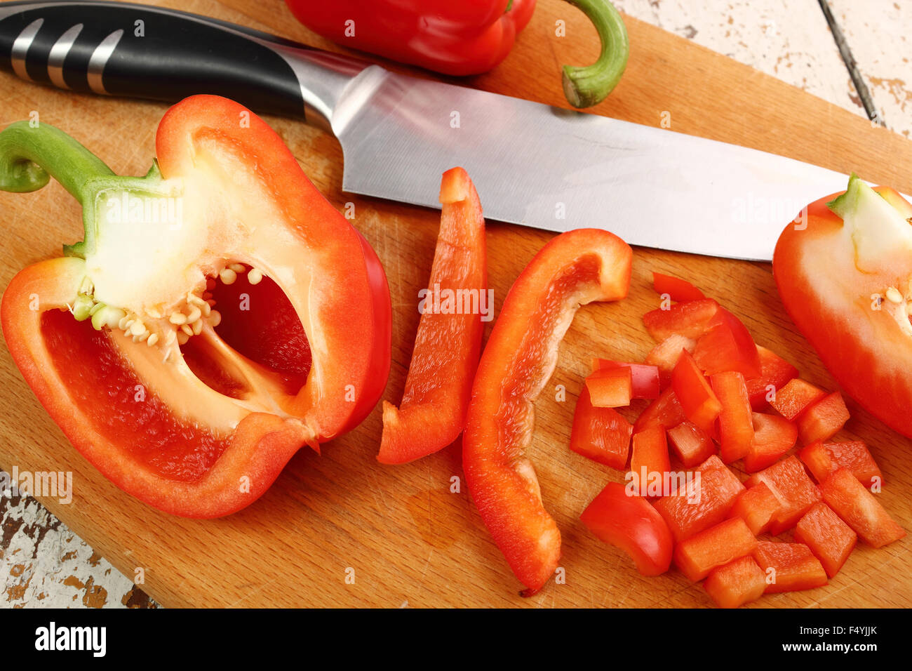Cooking Red Bell Pepper. Cutting Stock Photo - Alamy
