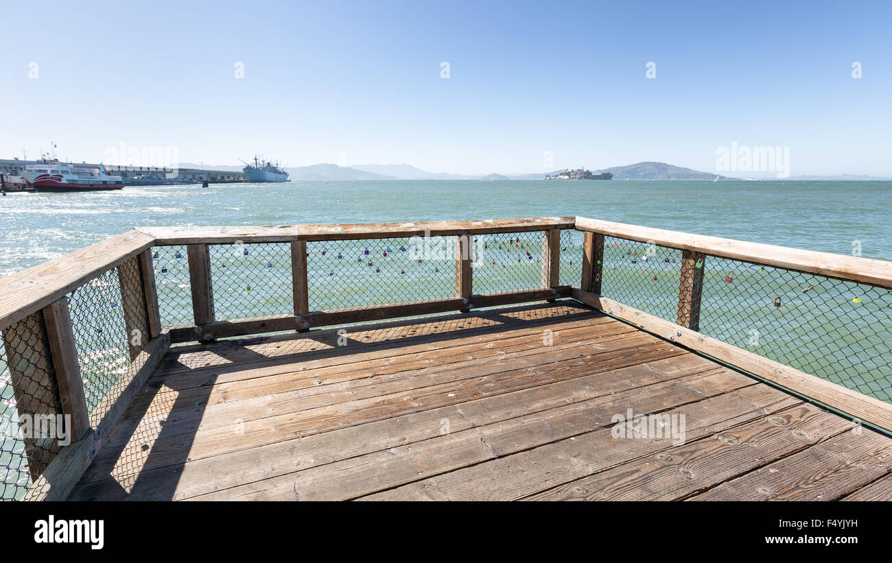 Golden Gate Bridge and Alcatraz island in San Francisco, California ...