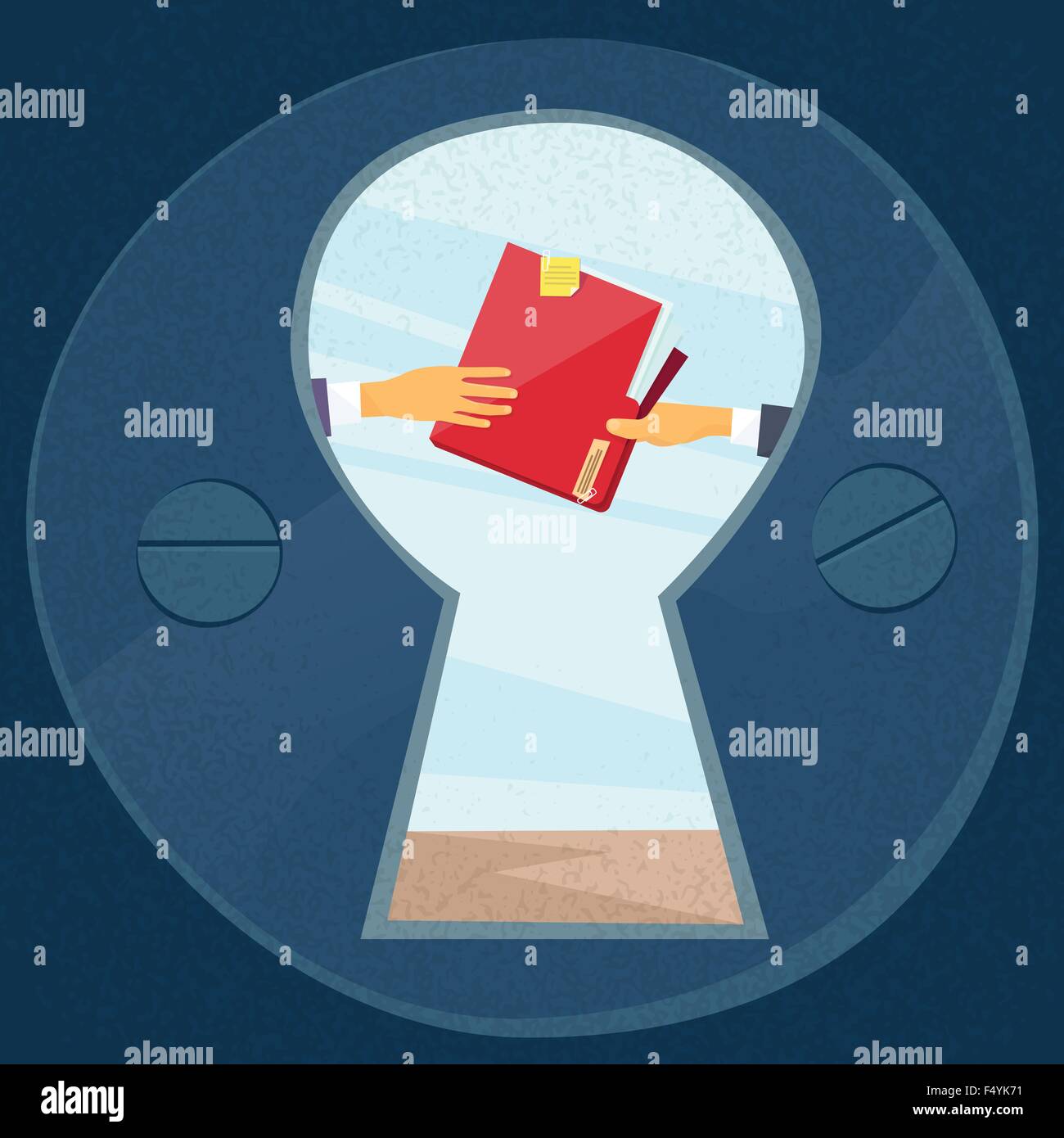 Hands Give Red Folder Secret Document Papers, Concept View Through Door ...