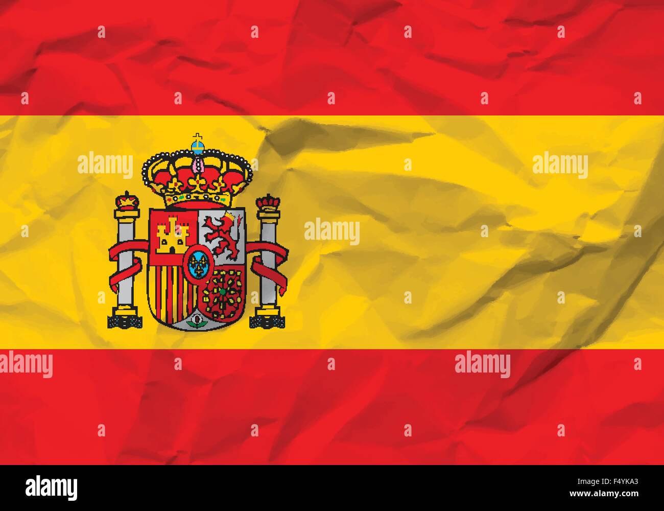 Crumpled paper Spain flag textured background. Vector illustration ...