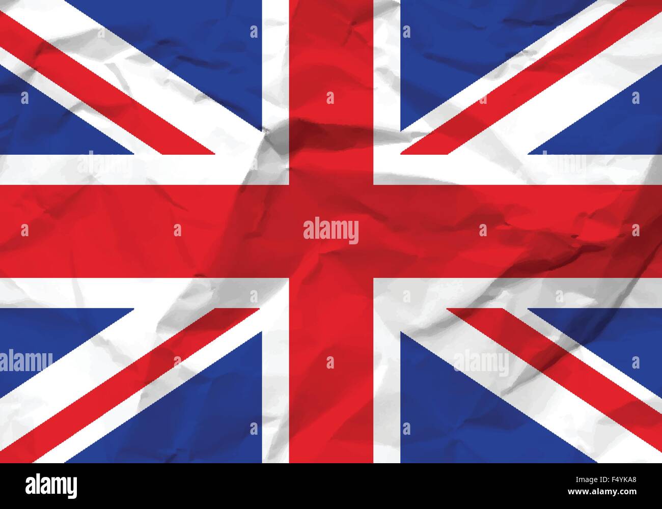 Crumpled paper UK flag textured background. Vector illustration Stock ...