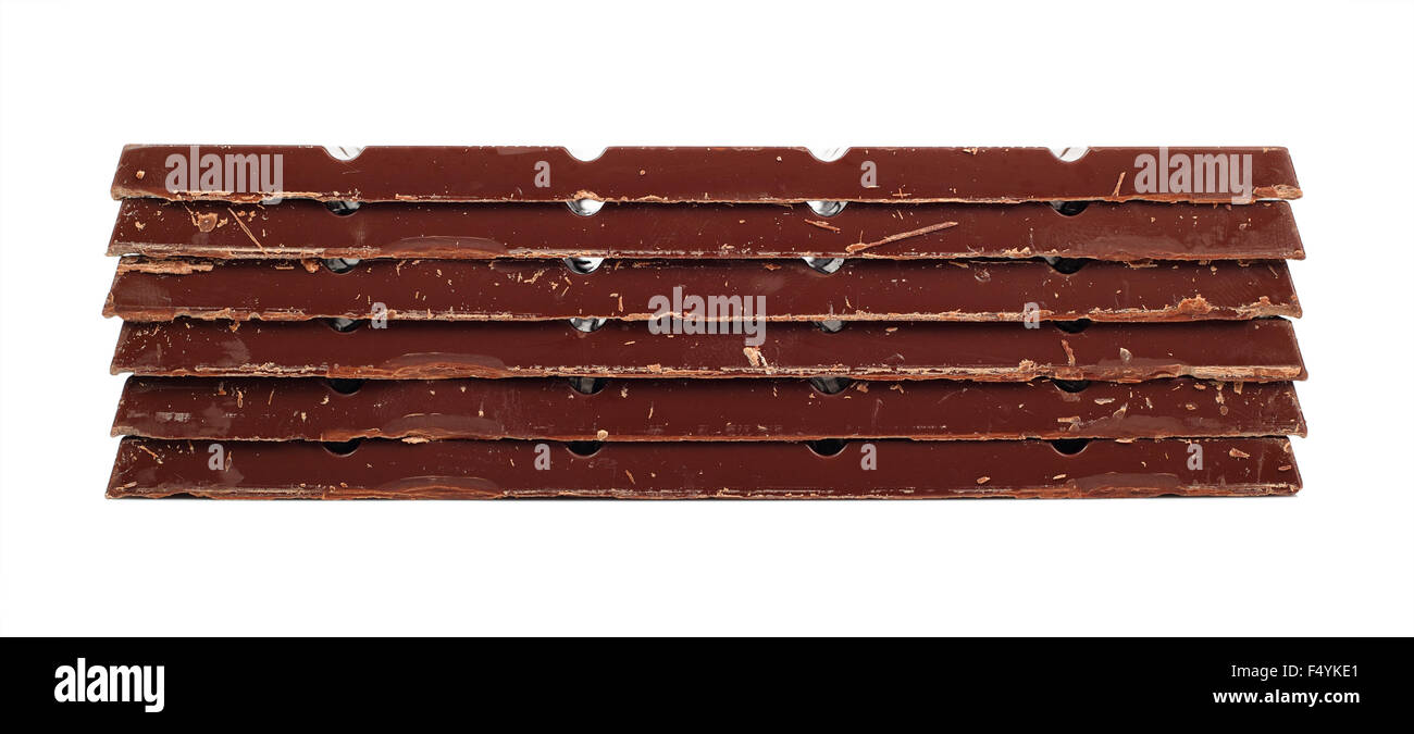 Dark Chocolate Tablet Stack. Isolated on white background Stock Photo ...