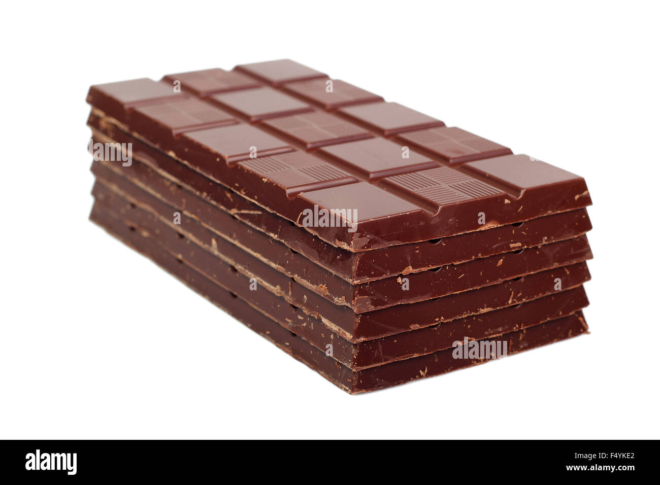 Dark Chocolate Tablet Stack. Isolated on white background Stock Photo ...