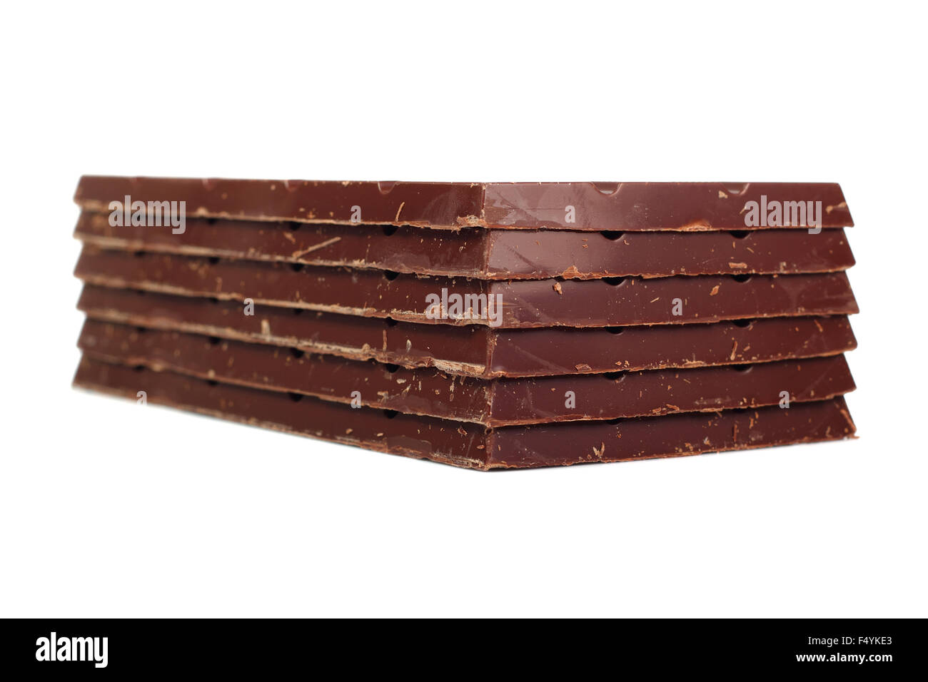 Dark Chocolate Tablet Stack. Isolated on white background Stock Photo ...