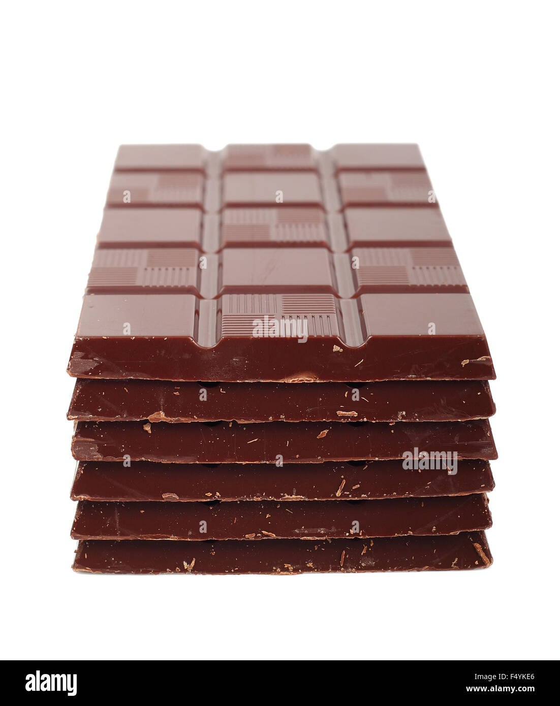 Dark Chocolate Tablet Stack. Isolated on white background Stock Photo ...