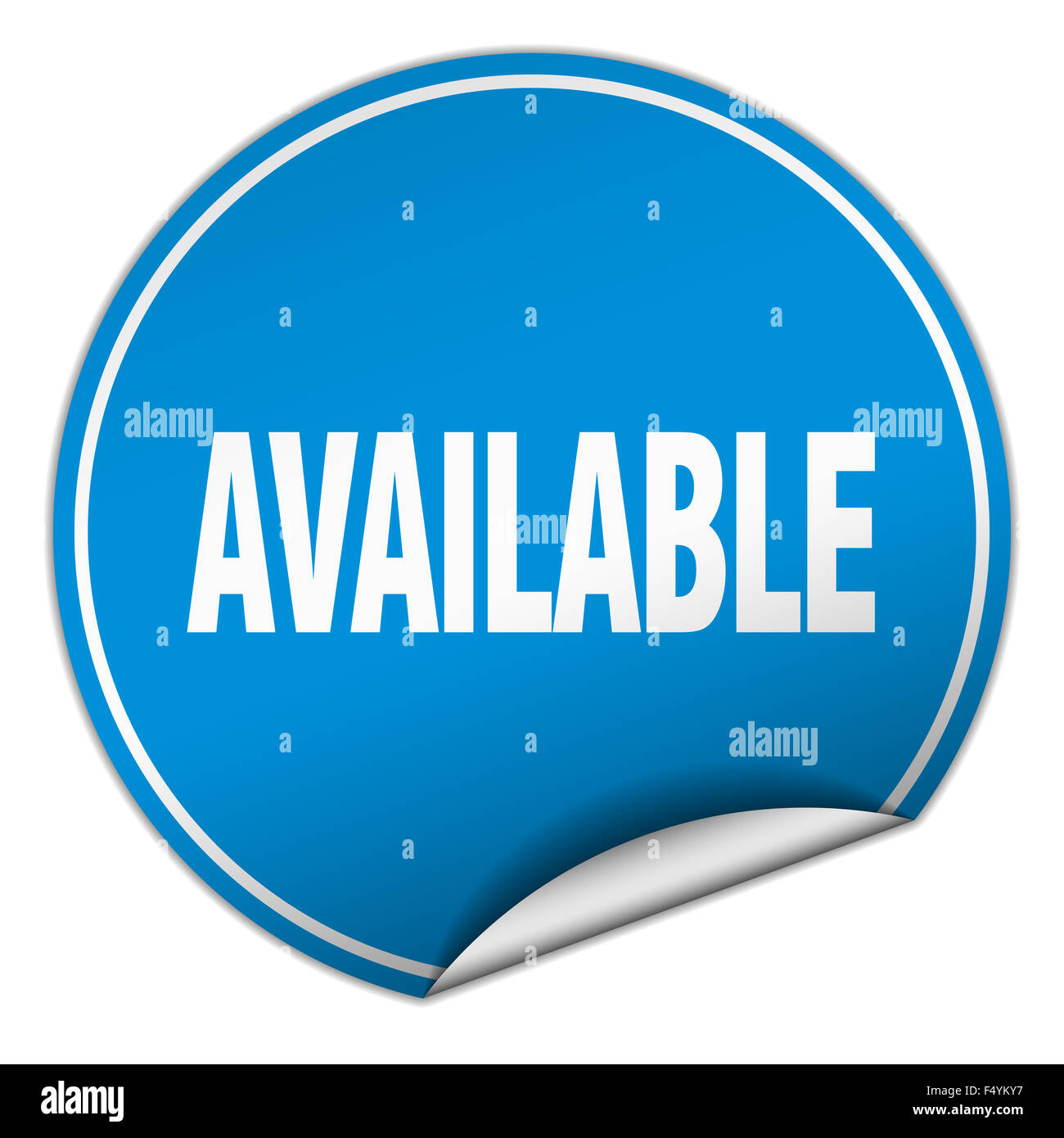 available round blue sticker isolated on white Stock Photo - Alamy