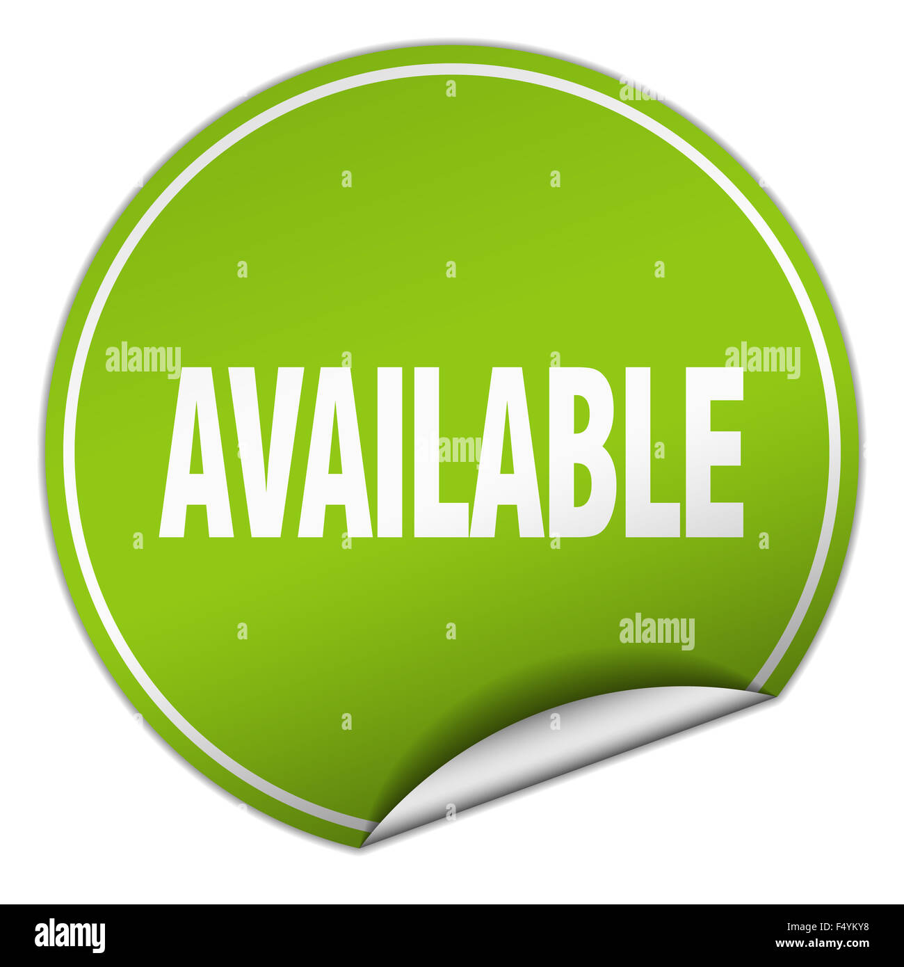 available round green sticker isolated on white Stock Photo - Alamy