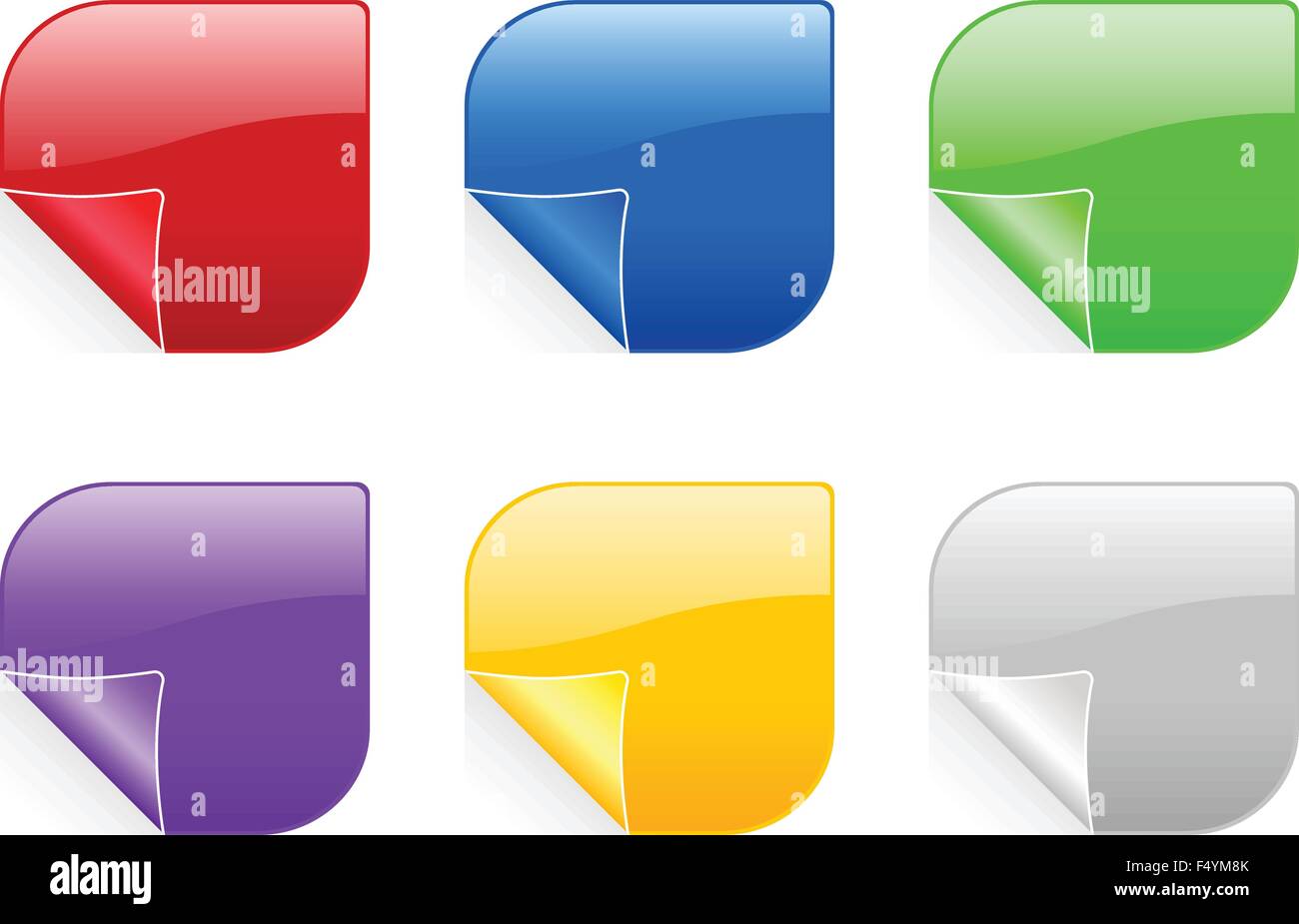 Color shape stickers on a white background. Vector illustration Stock ...