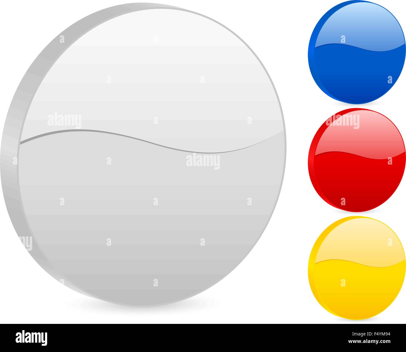 3D circle icon set isolated on a white background. Vector illustration ...