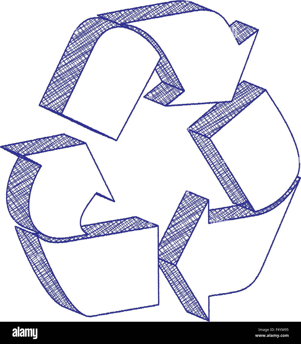 3D scratch recycling symbol on a white background. Vector illustration ...