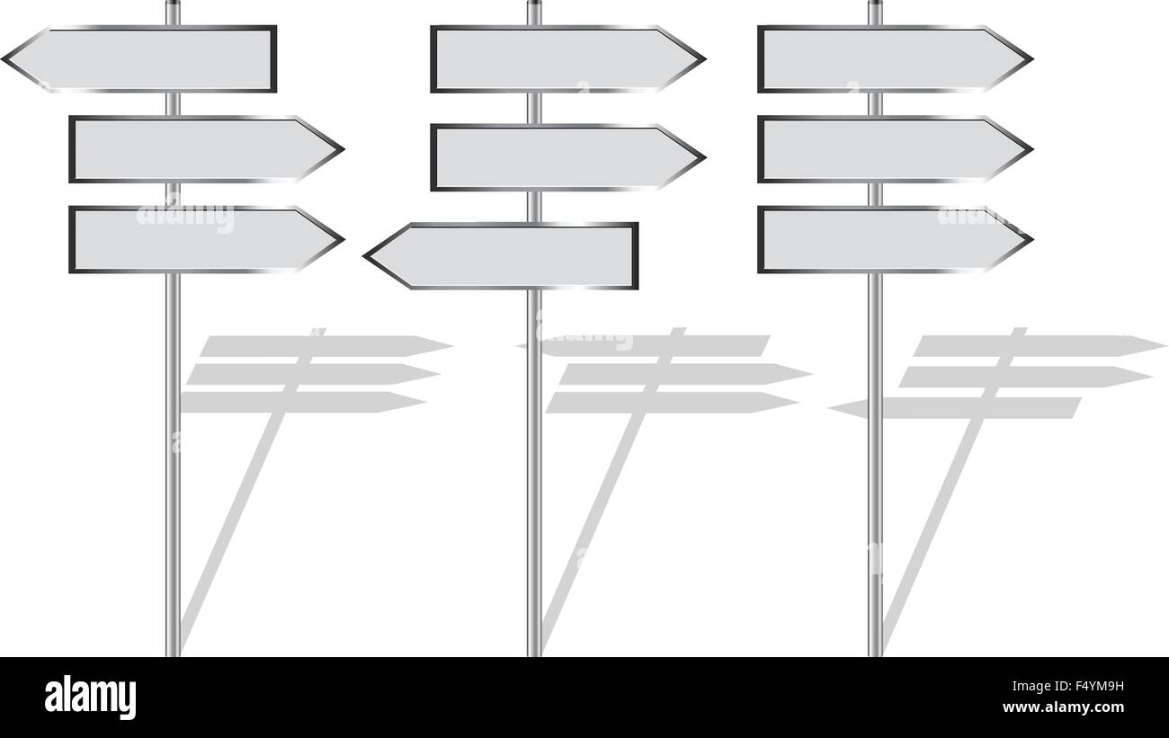 Isolated blank signpost set on a white background. Vector illustration ...