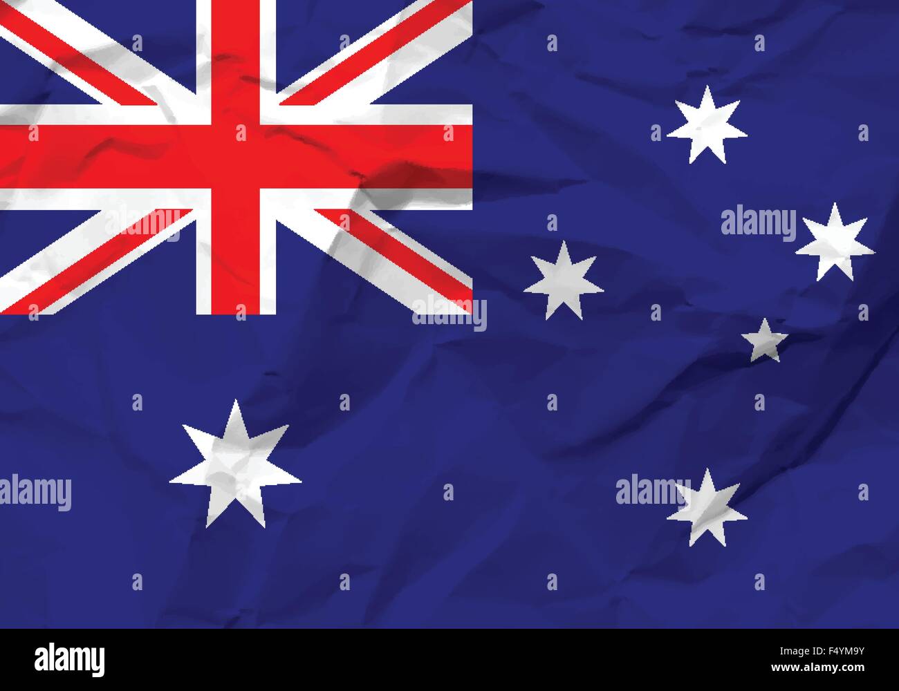 Crumpled paper Australia flag textured background. Vector illustration ...