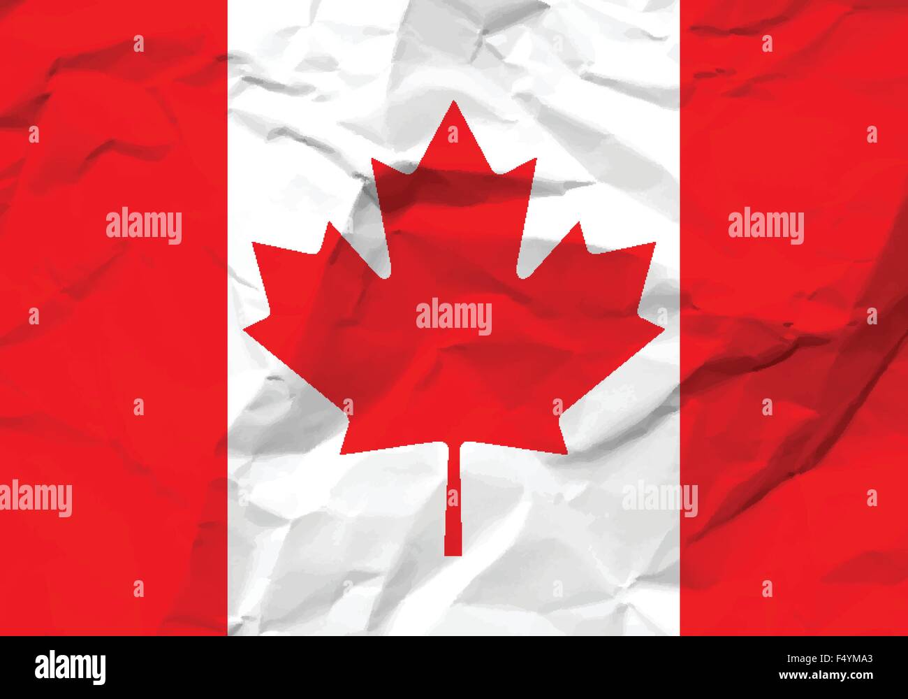 Crumpled paper Canada flag textured background. Vector illustration ...