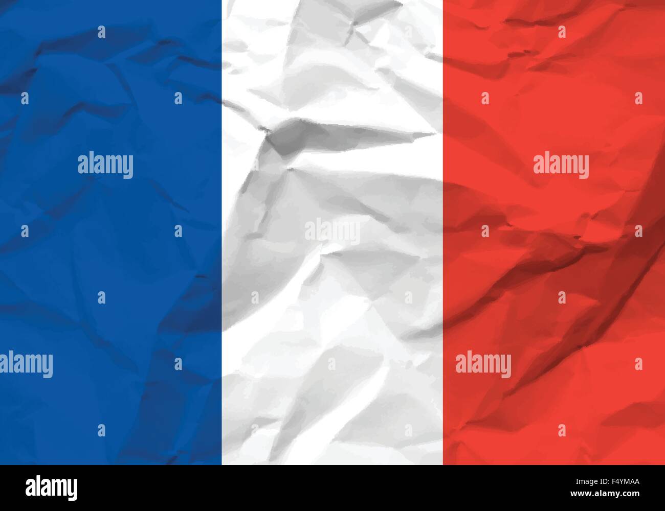 Crumpled paper France flag textured background. Vector illustration ...