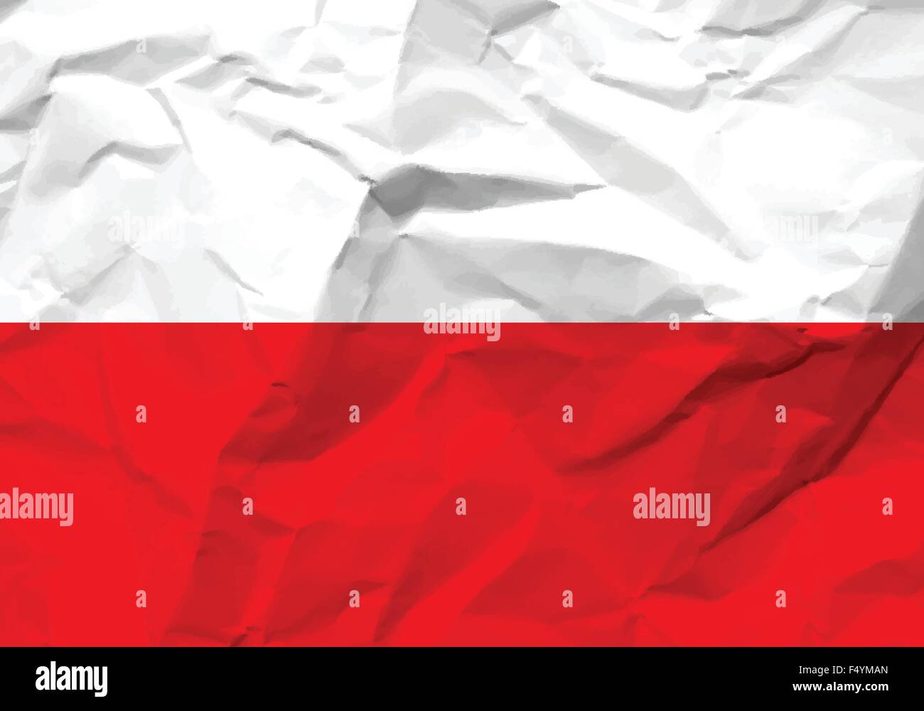 Crumpled paper Poland flag textured background. Vector illustration ...