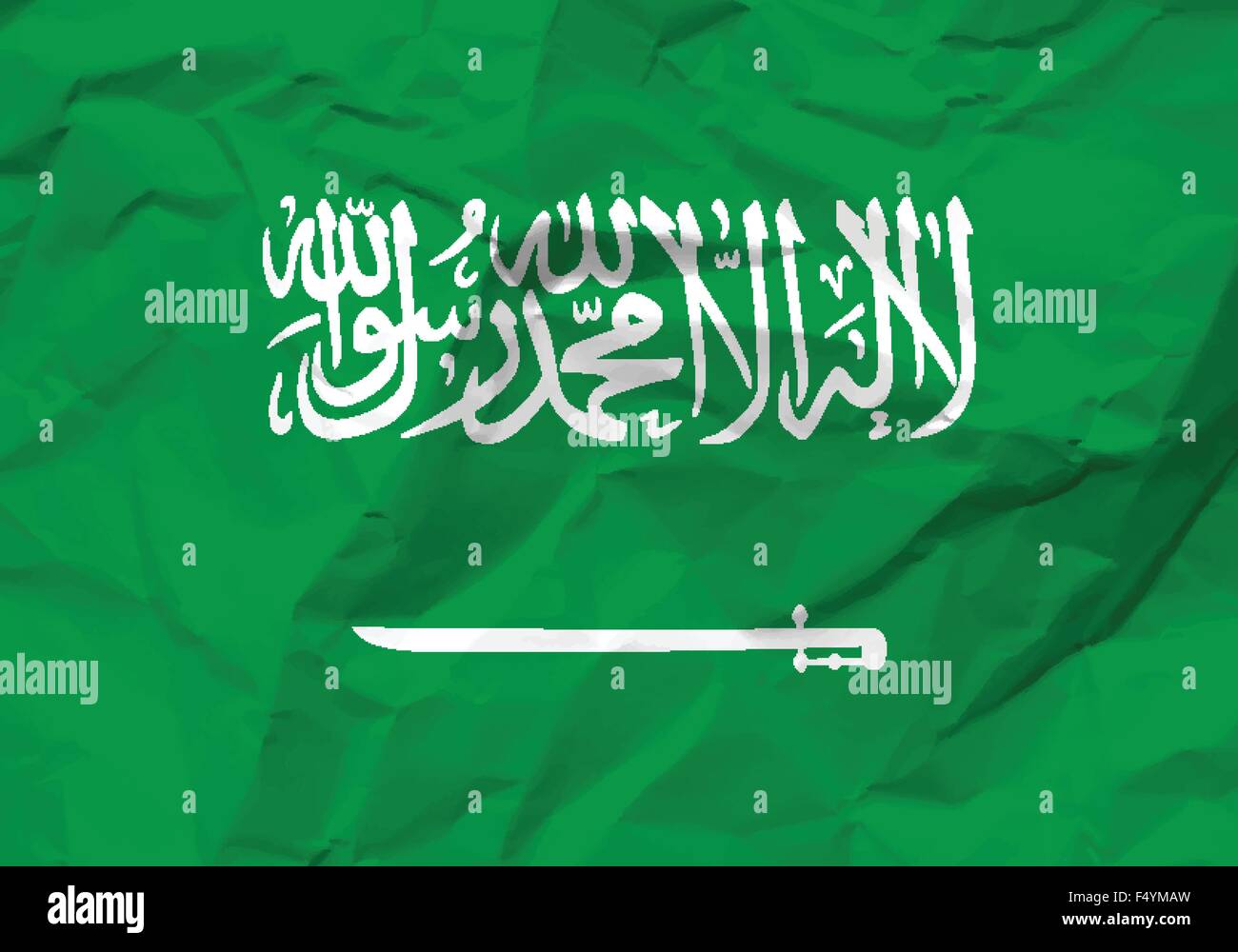 Crumpled paper Saudi Arabia flag textured background. Vector ...